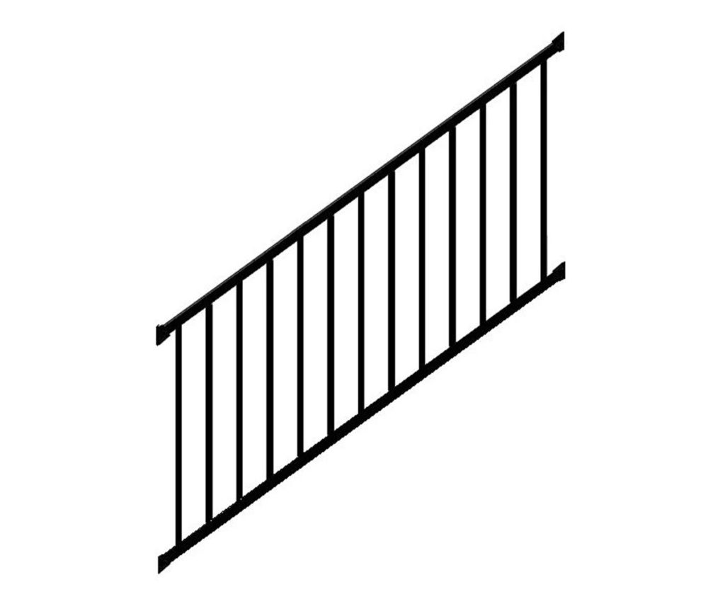 36" High C10 Stair Railing - Creekside Vinyl